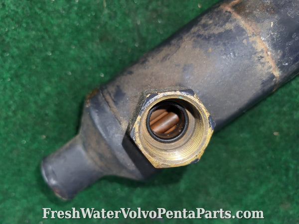 Volvo Penta Inline oil cooler 18 inches 1 inch water outlet inlet Thre ...