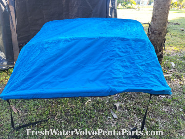 Blue Bimini Top 72 in L 74 in wide Aluminum 3 bow ...