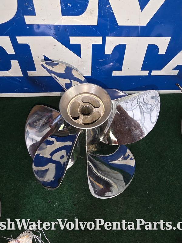 Volvo Penta F5 Stainless Propeller set 3851465 3851475 polished balanc ...