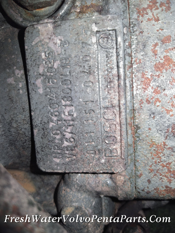 VOLVO PENTA TAMD40 B FUEL INJECTION PUMP WITH FUEL LINES 867739 ,86775 ...